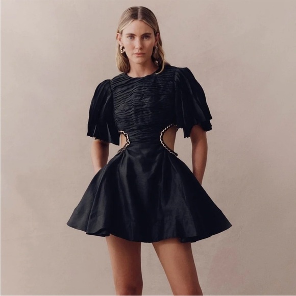 Aje | Dresses | Aje Monica Chain Link Cut Out Mini Dress Black Nwt ...